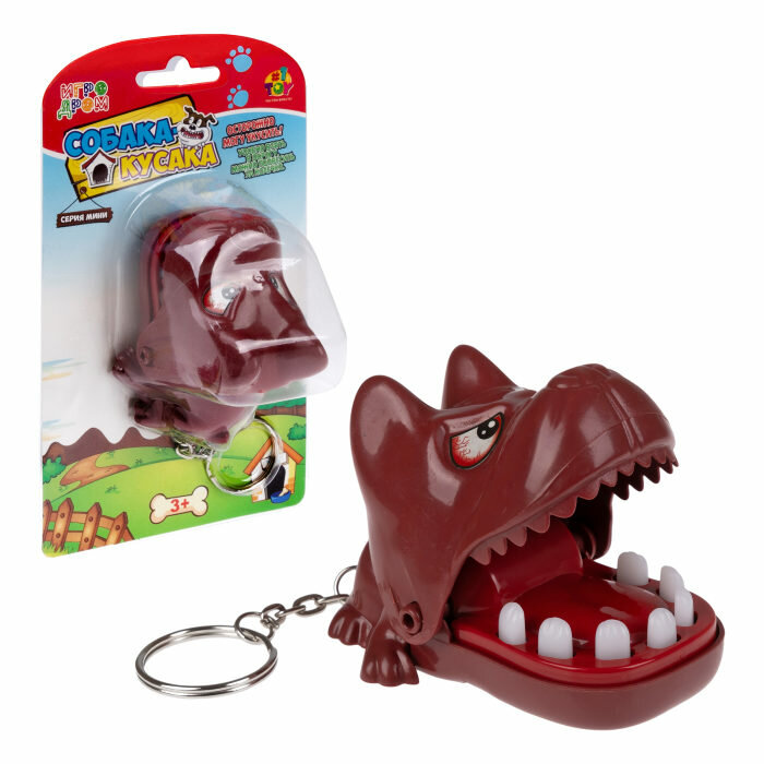 Мини игра собака кусака 1TOY крокодил с зубами, дантист, крокодантист, опасный зубастик