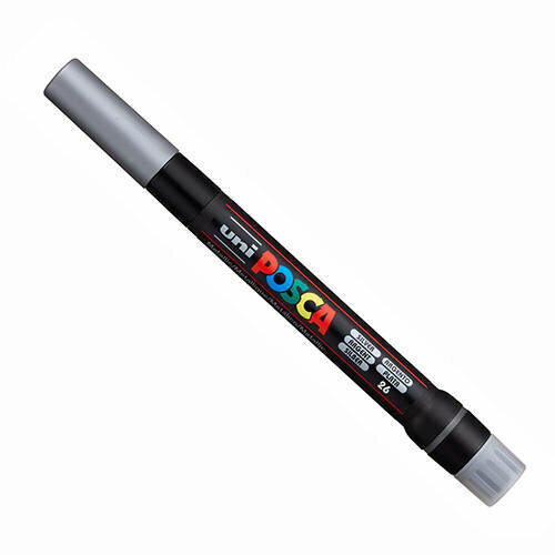 UNI Маркер Uni POSCA PCF-350 серебряный, кисть 1 шт