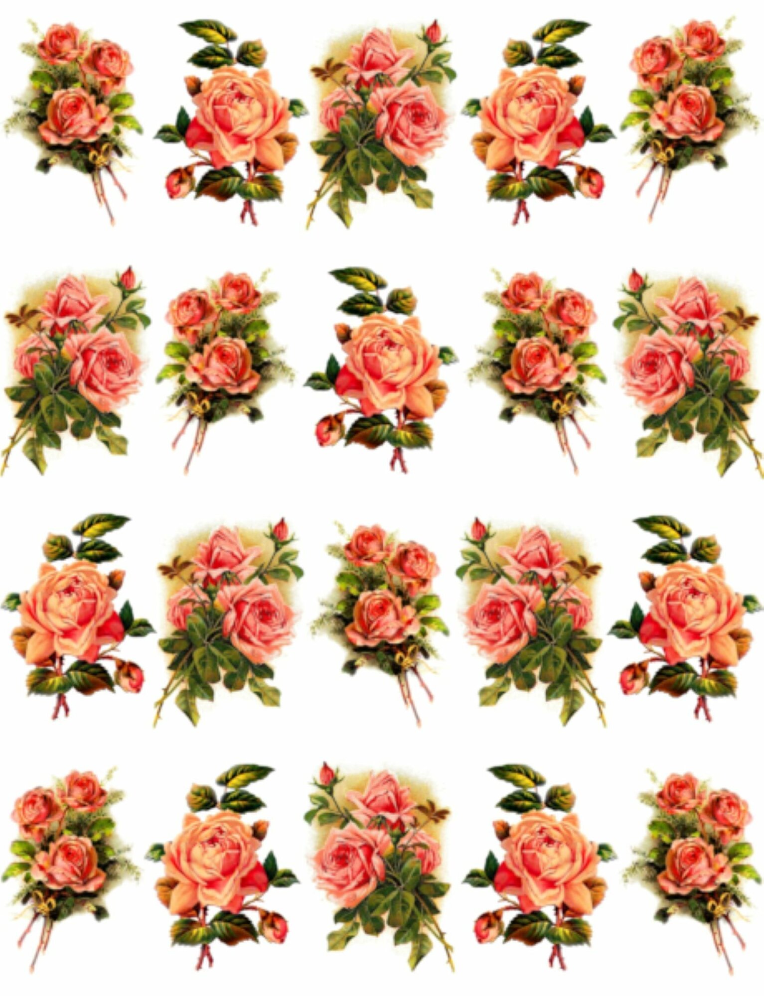 Водорастворимая картинка "Винтажные Розы"