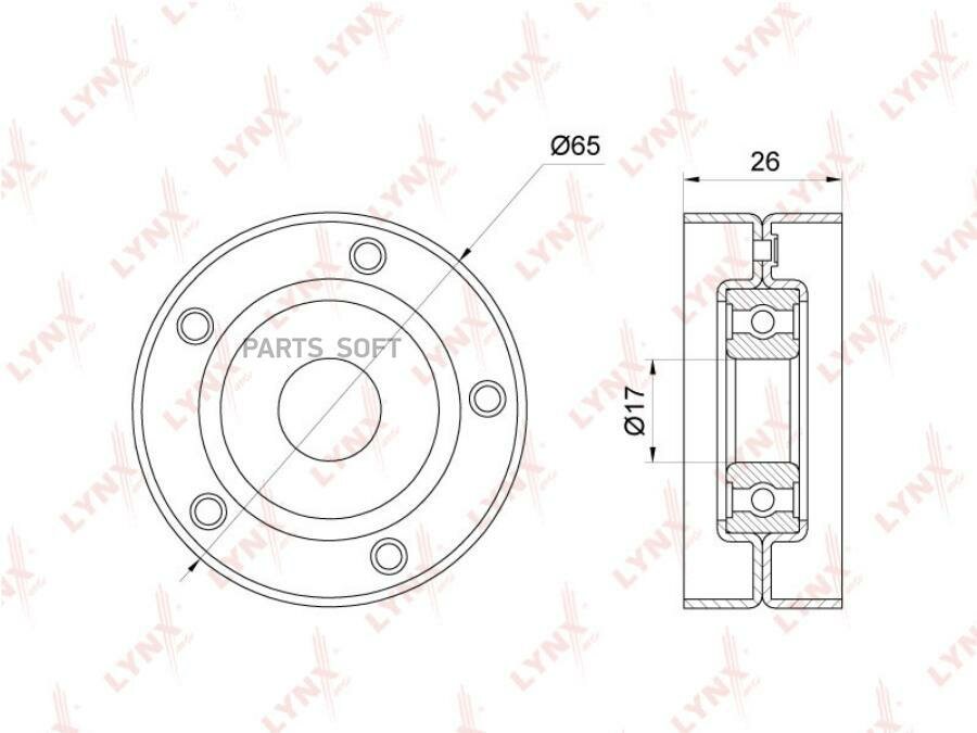 PB5309 LYNXAUTO Ролик натяжителя поликлин. ремня