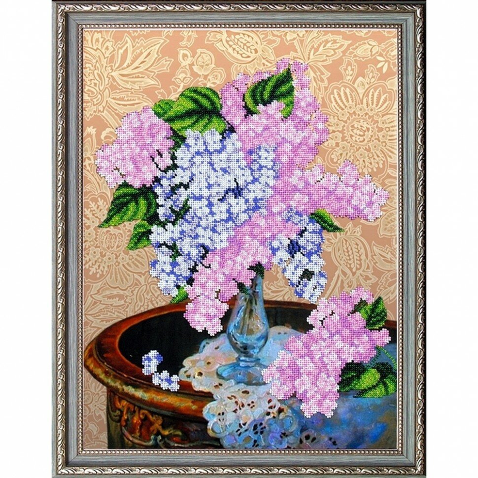 Набор для вышивания Магия канвы #Б-162 Букетик сирени, Вышивка бисером, 29.5 x 39 см