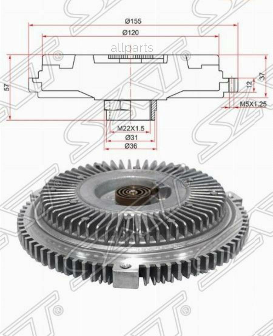 SAT ST-11527505302 Вискомуфта BMW 3-Series 90-06 / 5-Series 88-04