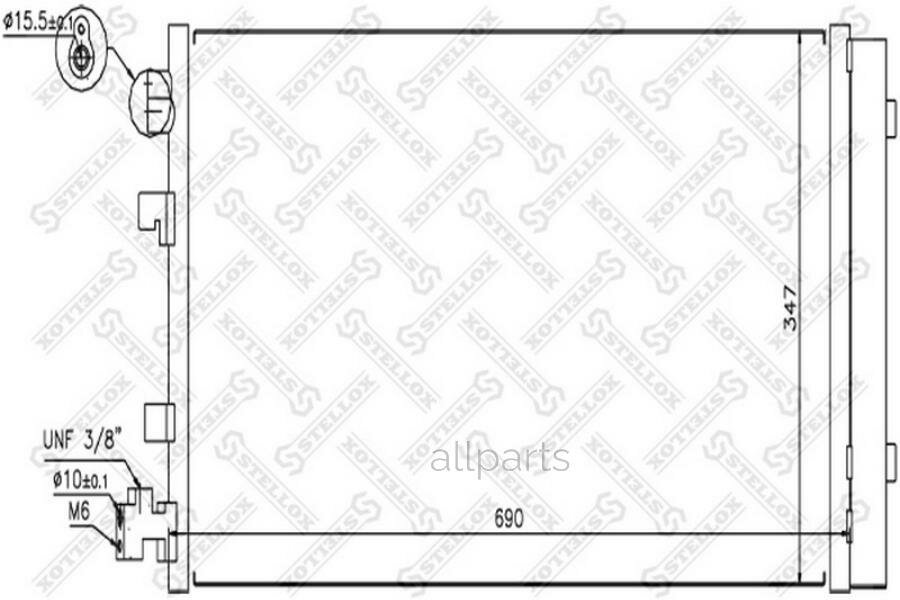 STELLOX 1045673SX радиатор кондиционера!\ Renault Megane III 1.6-2.0i/1.5-2.0DCi 08>