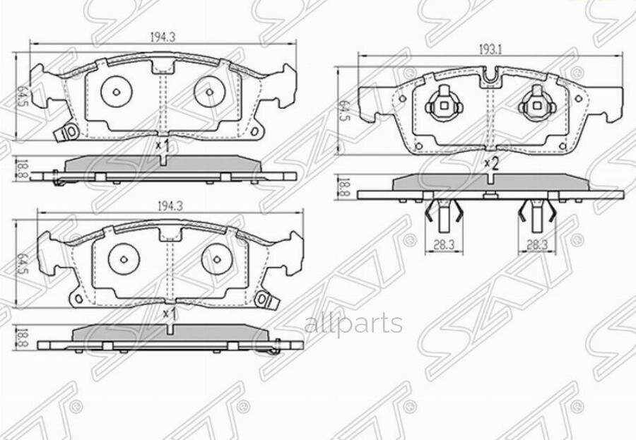 SAT ST-68052370AC Колодки тормозные (Спереди) Mercedes-Benz M-Class 11-15 / GL-Class 09-12