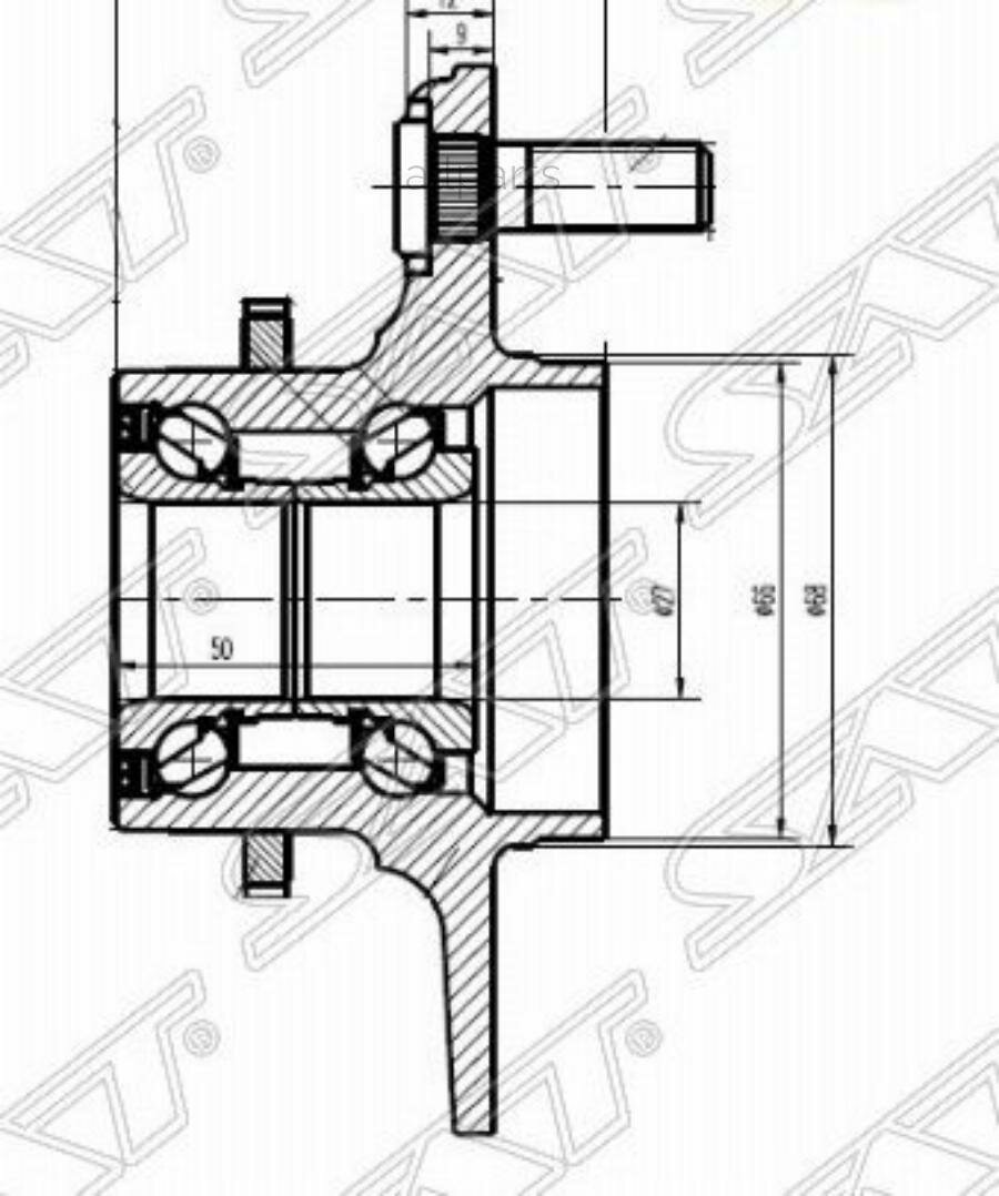 SAT ST-43200-4M400 Ступичный узел Nissan Sunny 98-02 / Bluebird Sylphy 00-03 (Справа=Слева/ Сзади)