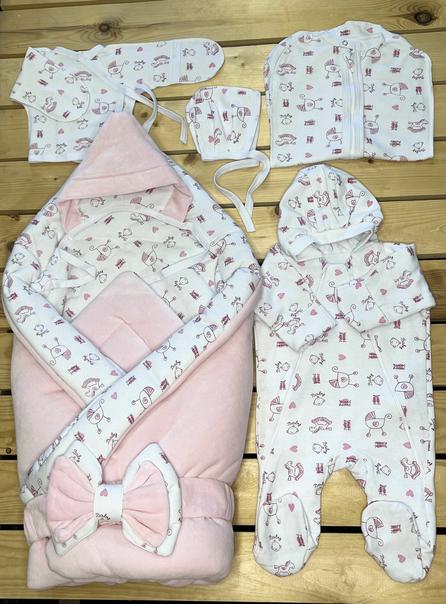 Комплект на выписку для новорожденных, весна/осень