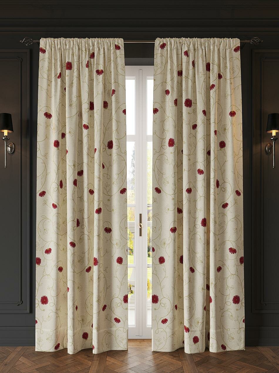 Комплекты штор AT HOME Мирфис высота 280 см, ширина 150 см, крепление - шторная лента, Бежевый