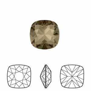 Ювелирный кристалл Swarovski, Квадрат (#4470), 12мм, дымчатый кварц, с фольгой, 1 шт.