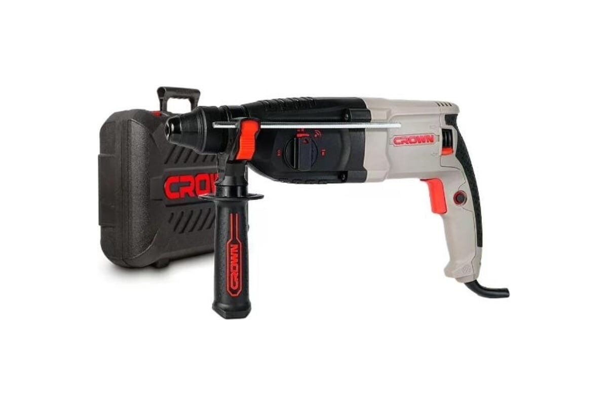 Перфоратор Crown CT18181 BMC 710 Вт, 0-1300 об/мин, 0-5200 уд/мин, SDS-Plus, 2.5 Дж, 2.65 кг, кейс