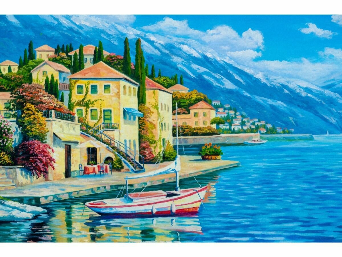 Алмаз мозаика (клас.) 30х40см, с подр, с полн. заполн.(29цв) Солнечное побережье Италии (Арт. НД-8570)