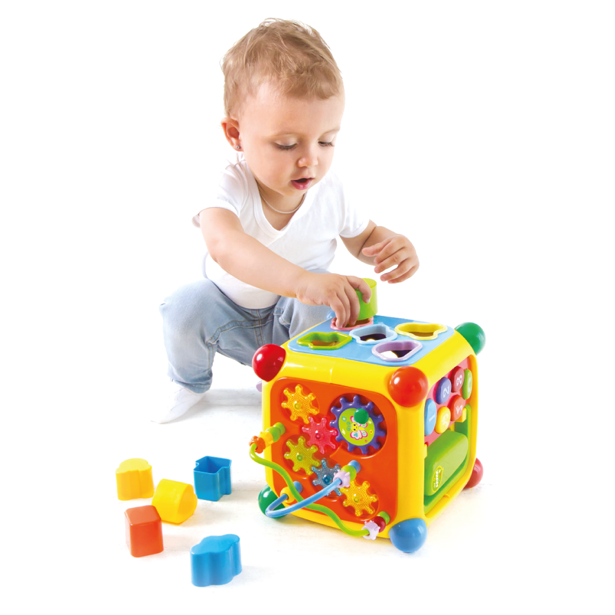 Центр развивающий "Мультикуб", 7 игр на каждой стороне, с телефоном и пианино