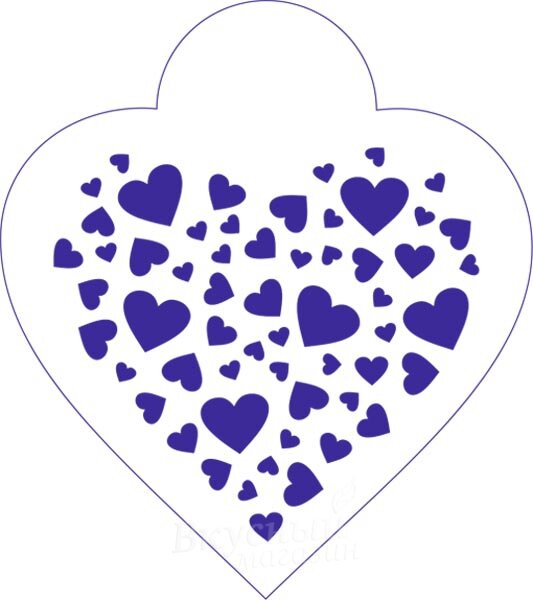 Трафарет для мастики/марципана Сердце2 М012 (Набор из 11 шт.)