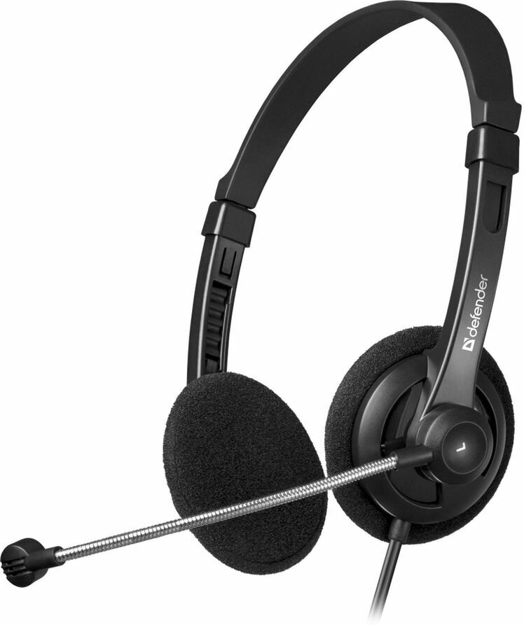 Наушники полноразмерные Defender 104, Aura, кабель 1.8м, цвет: чёрный