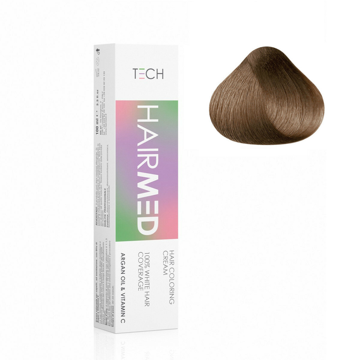 Крем - краска для волос профессиональная Hairmed 7W Русый Натуральный теплый, 100 мл