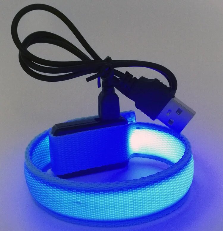 Светодиодный браслет голубой C-Blue