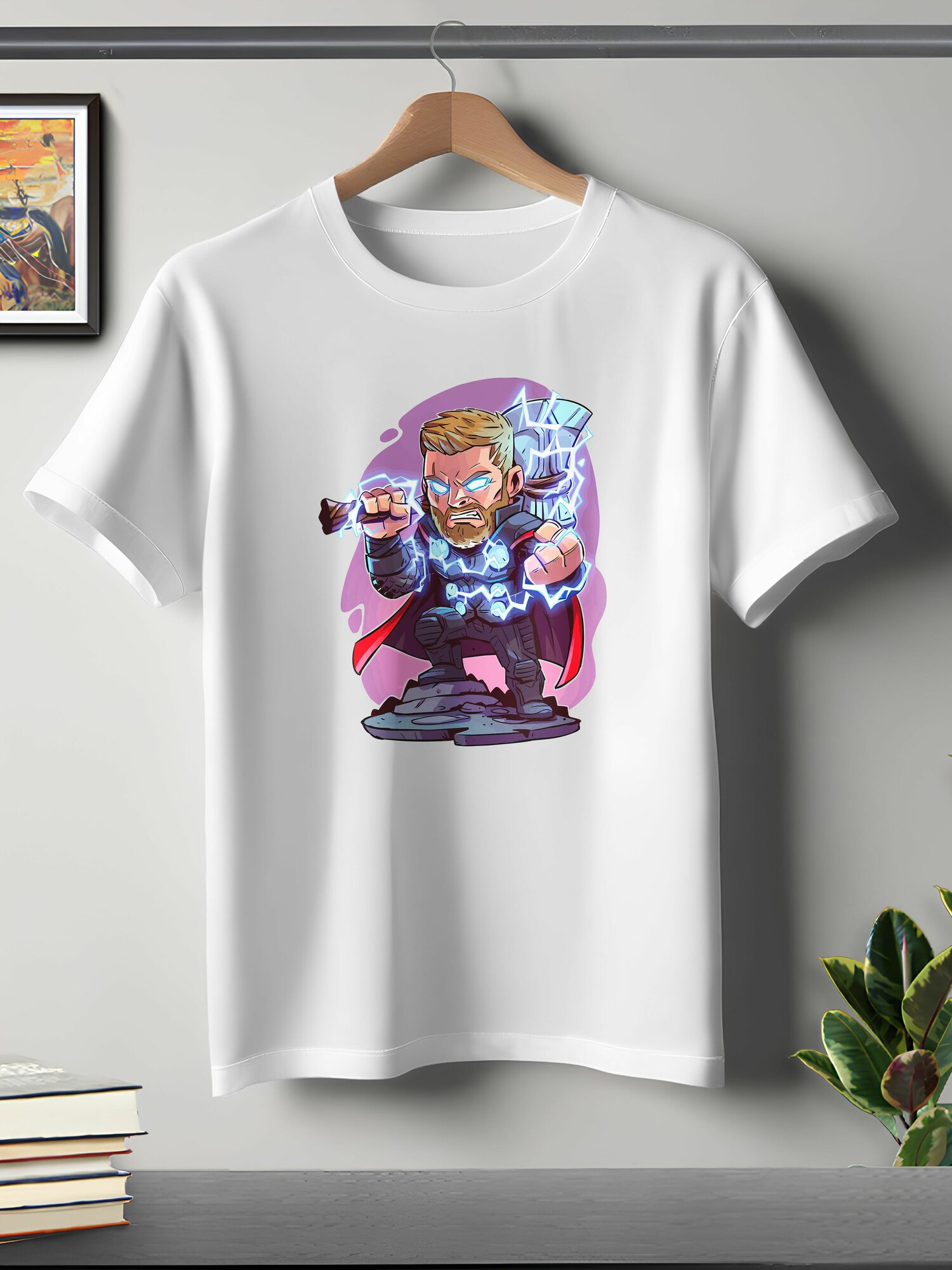 Футболка  Детская ONEQ 152 (12-13) размер с принтом Тор, белая