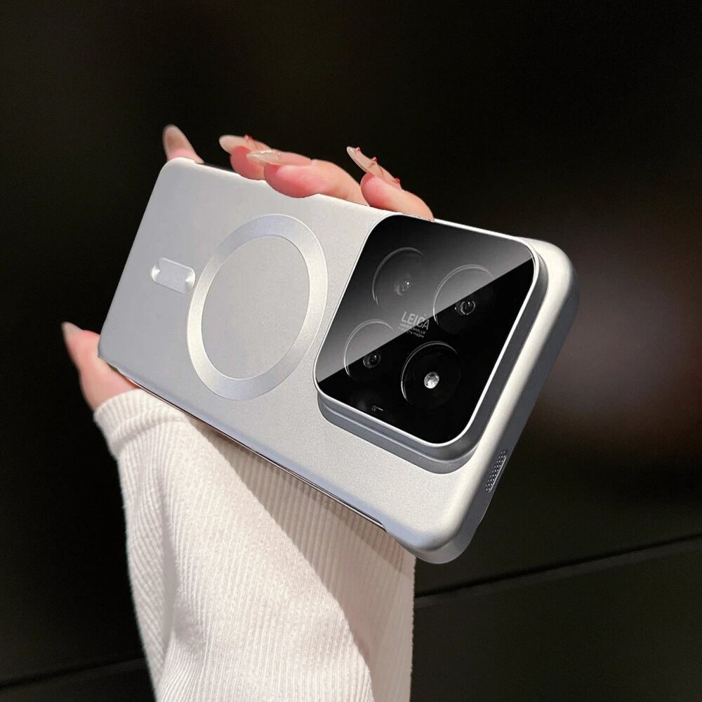 Магнитный чехол Silver для Xiaomi 14 Pro, матовый