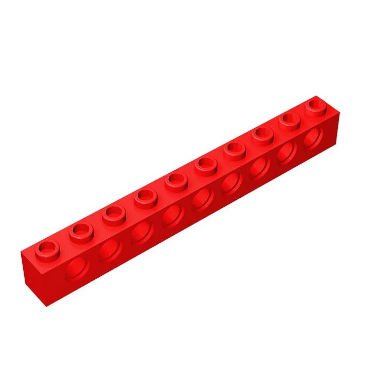 Красный LEGO тех. блок 1x10 (010)