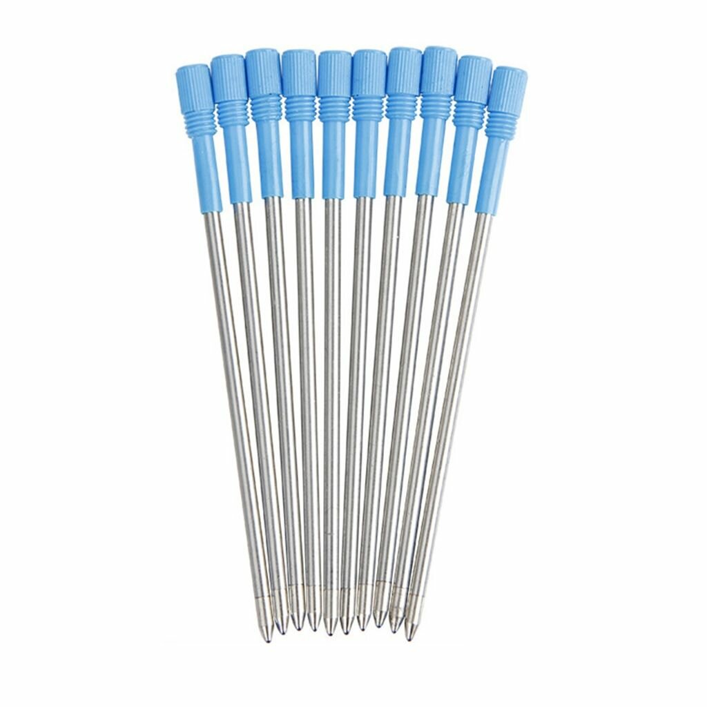 Шариковая ручка, Металлический стержень для шариковой ручки 1 мм - синий крупный стержень, 1 набор 10 шт