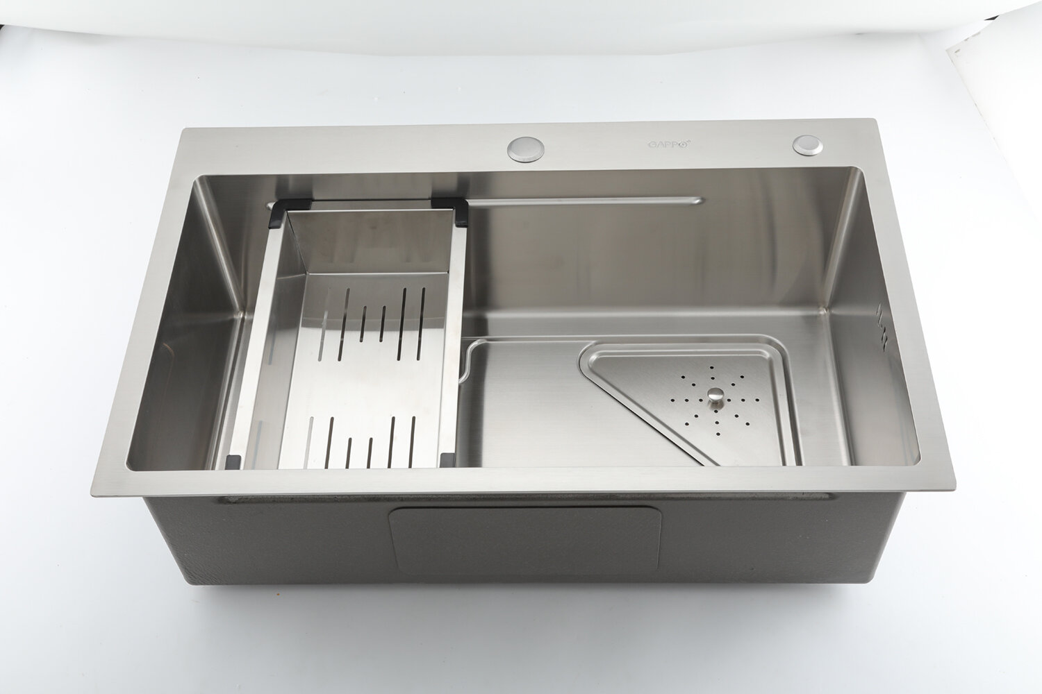 Кухонная мойка с коландером Gappo GS7246 сатин, нержавеющая сталь