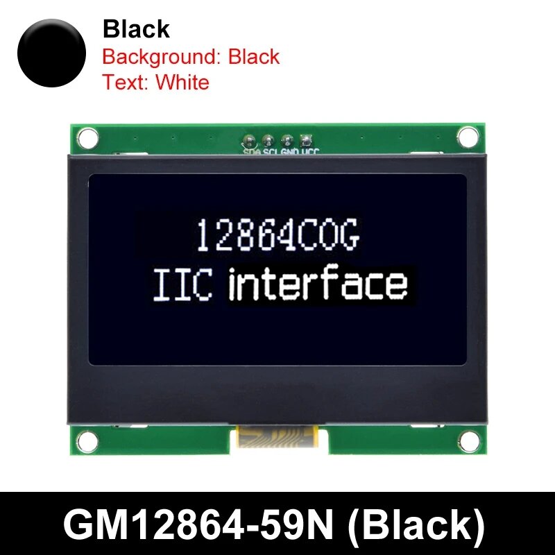 ЖК-дисплей 128x64 IIC черный GM12864-59N