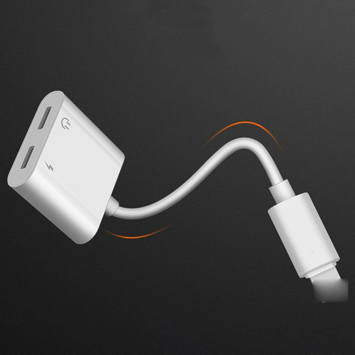2-в-1 двойной адаптер Lightning, разветвитель для зарядки, аудиокабель для iPhone 7, 7Plus, 8 X