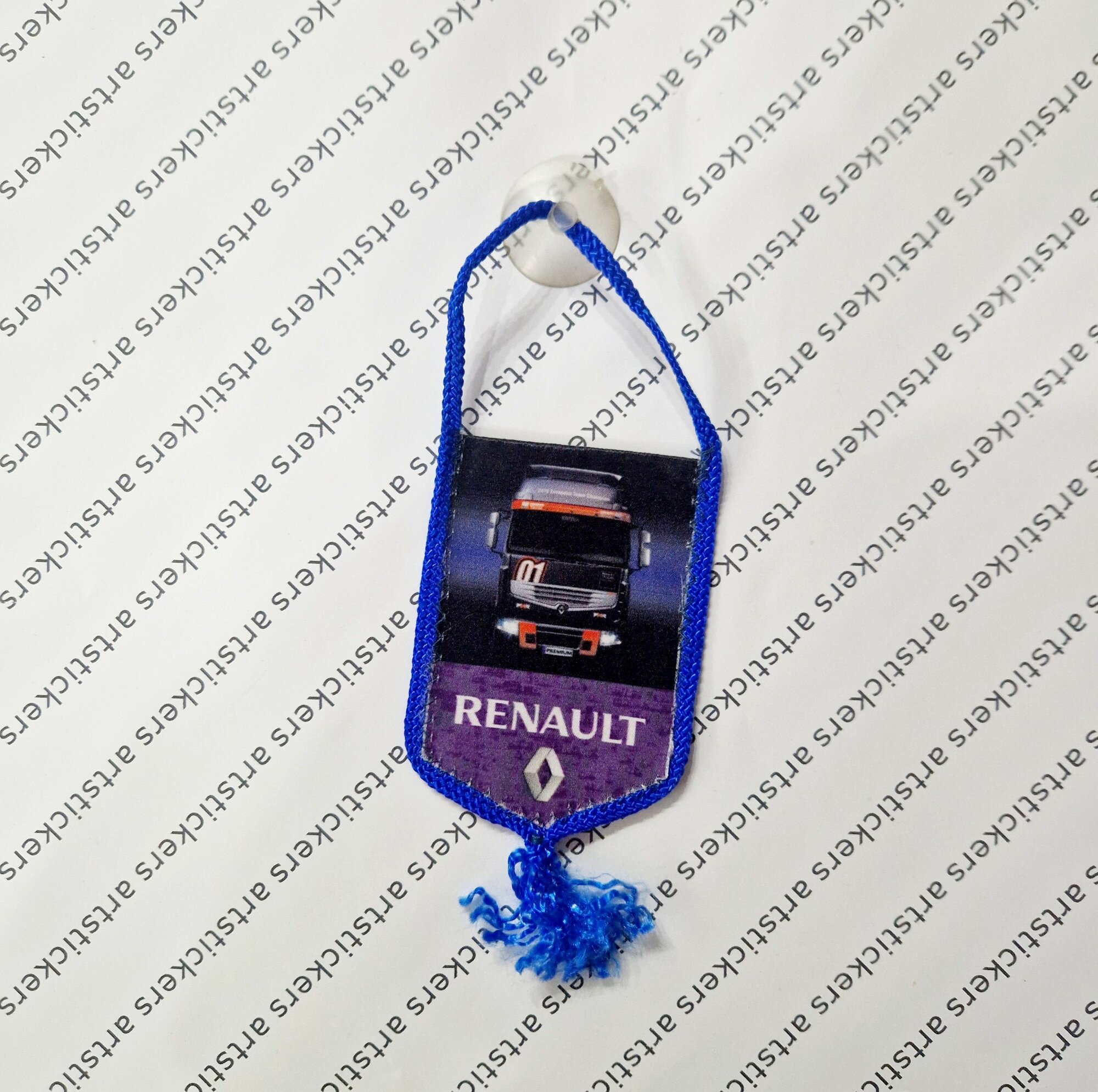 Вымпел RENAULT, размер 8х12см, двусторонний на присоске, ткань, аксессуар для авто