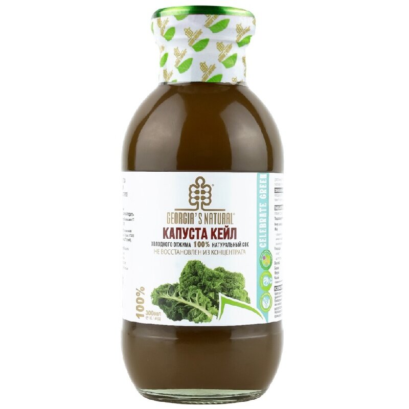 Сок GEORGIA'S NATURAL ORGANIC из капусты кейл холодного отжима /стекло/ 330мл