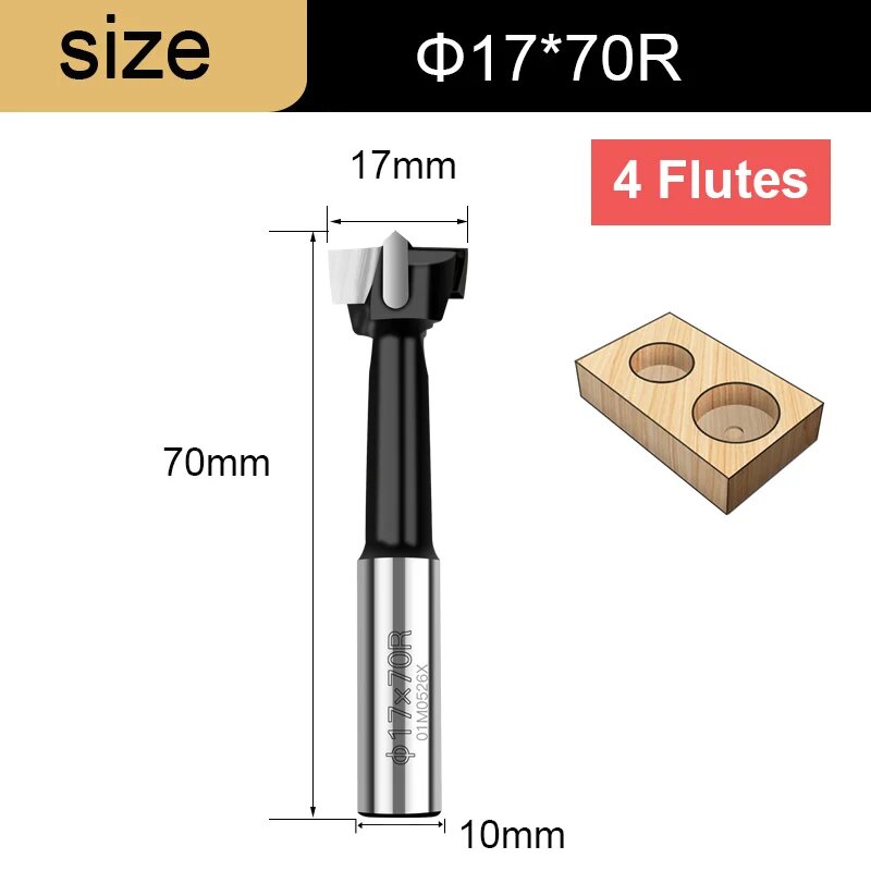 Ружейное сверло Tideway 17x70R, 4 фрезы