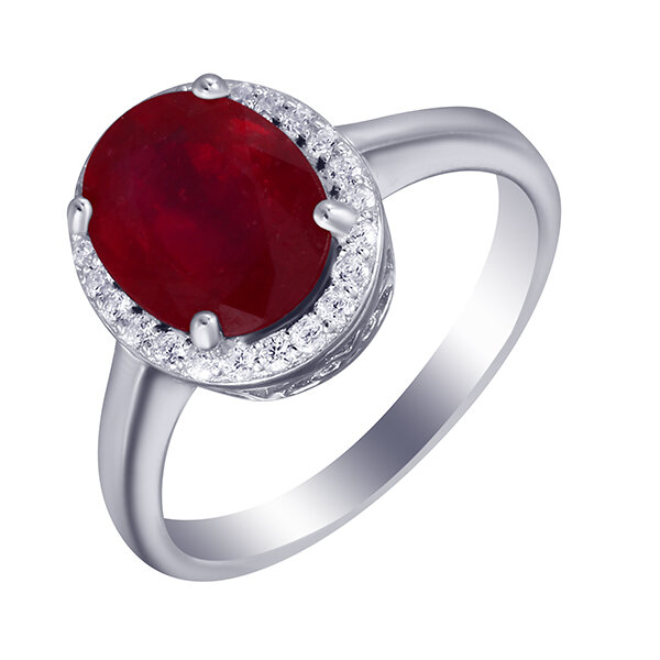 Перстень, серебро, 925 проба, родирование, рубин