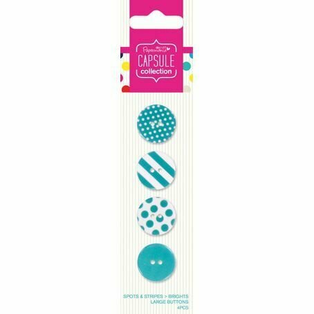 Набор пуговиц docrafts "Spots & Stripes", Brights, зеленые, 4 шт