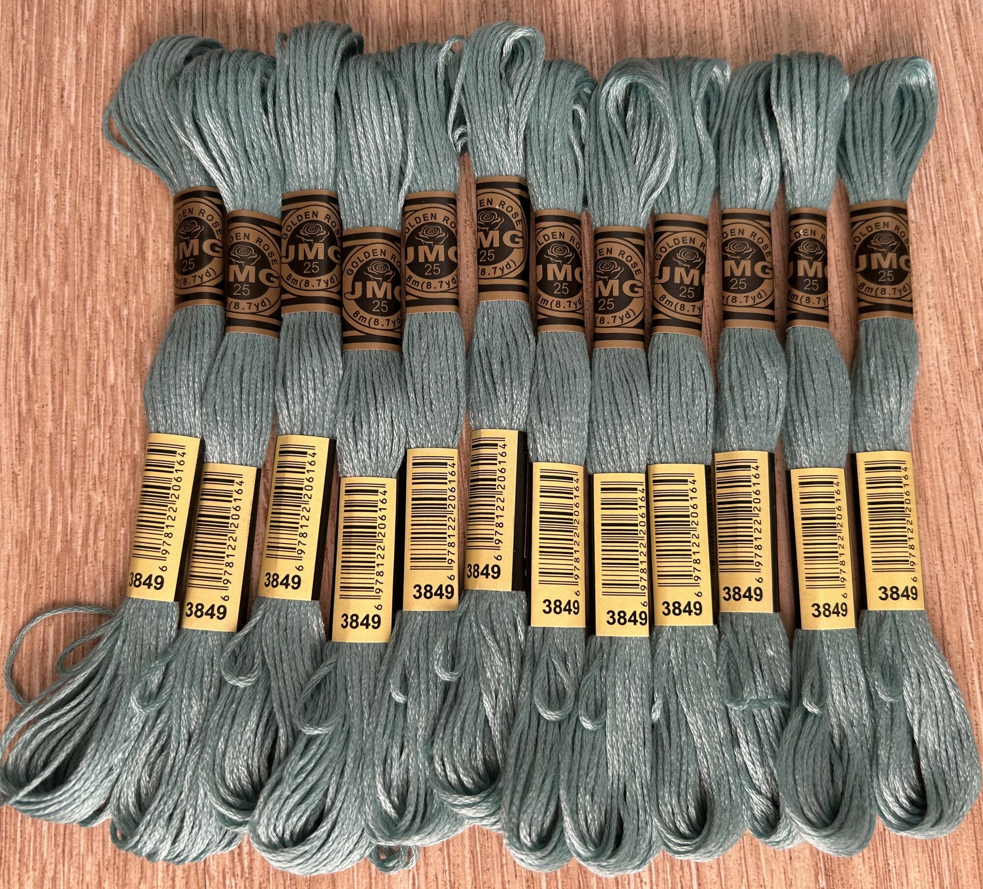 Нитки для вышивания JMC мулине (150-3866) 100% полиэфир 12 штук x 8 м