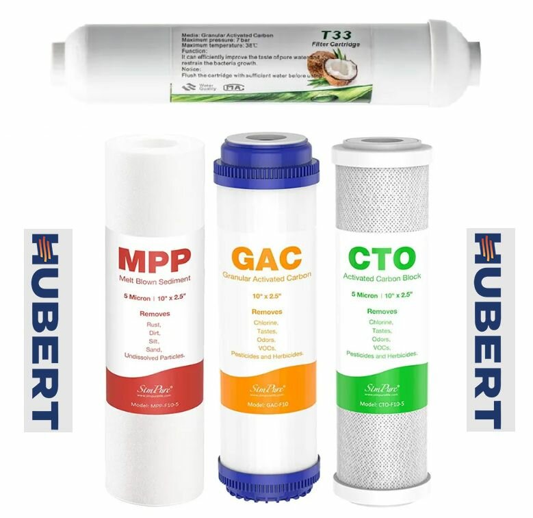 Универсальный комплект сменных картриджей HUBERT-4 ступени для фильтров (комплект 4шт.)