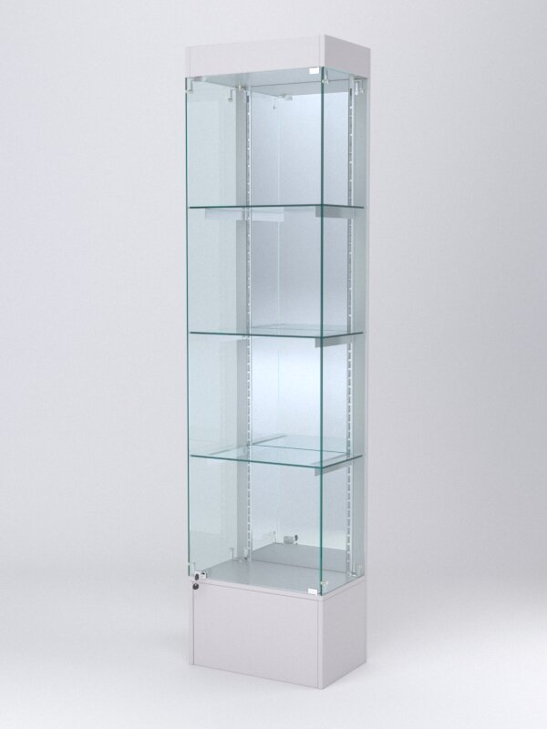 Витрина "астерия" №20 (с дверкой, задняя стенка - зеркало), Серый