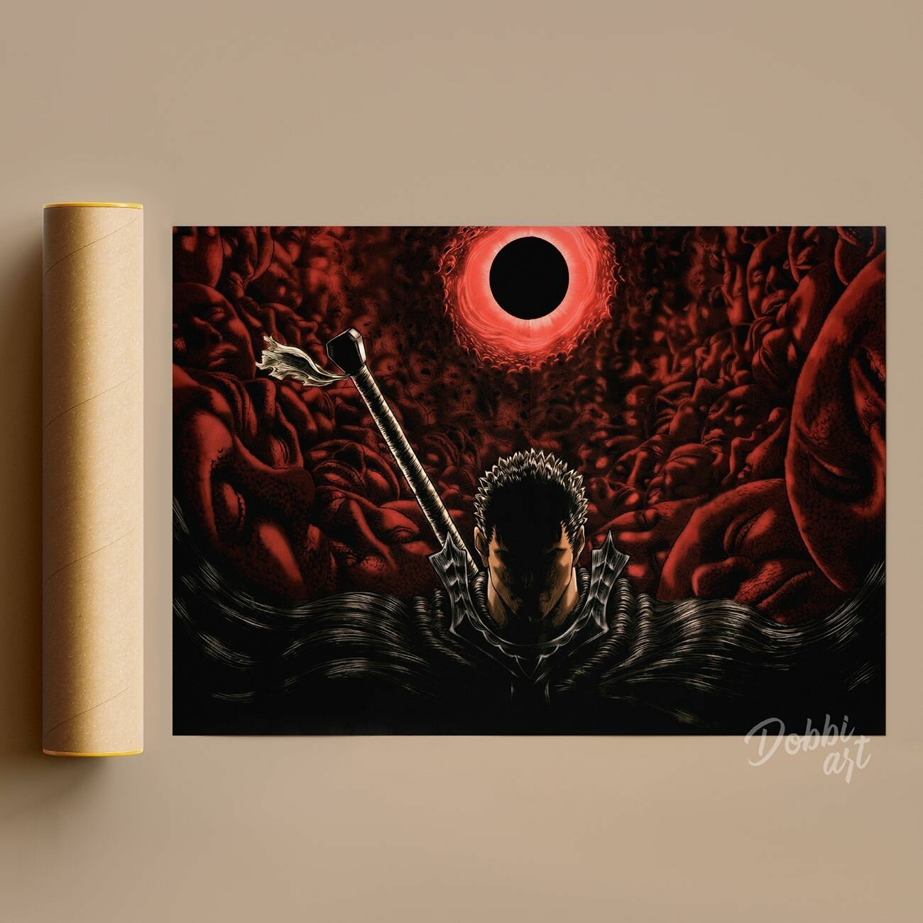 Постер Берсерк 50х70 см без рaмы/Аниме Манга Berserk Гатс/ Плакат по аниме, для интерьера, в подарoк