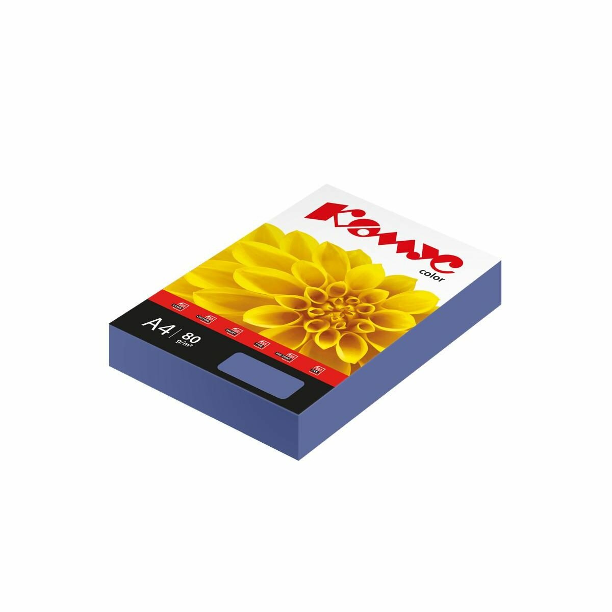 Бумага цветная А4 Комус Color, интенсив кобальт, 80 г/кв. м, 500 листов (619968), 5 уп.
