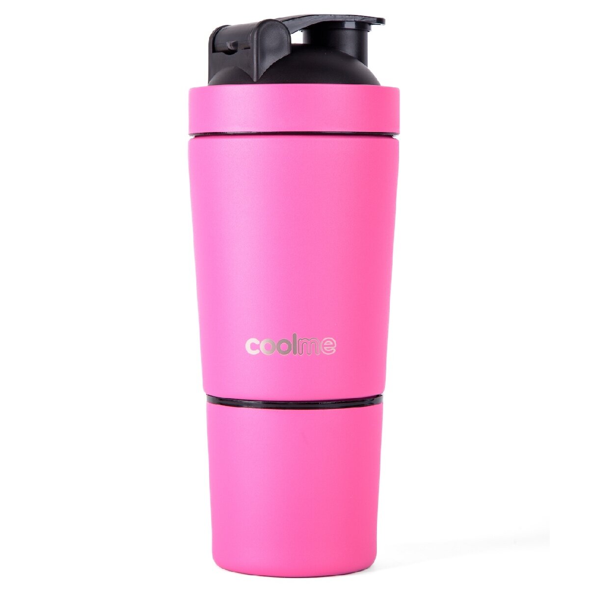 Шейкер для спортивного питания с венчиком и стаканом, 800 мл, два отделения