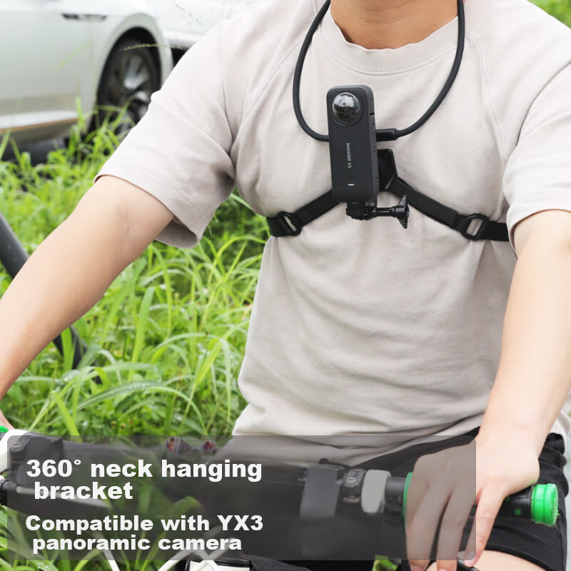 Qiyeh Neck Strap Mount Compatible with Insta360 X3 Action Camera, 360x3 Cycling Motorcycle X4 Fixed Base Accessory for Neck Fishing Lure Bicycle
