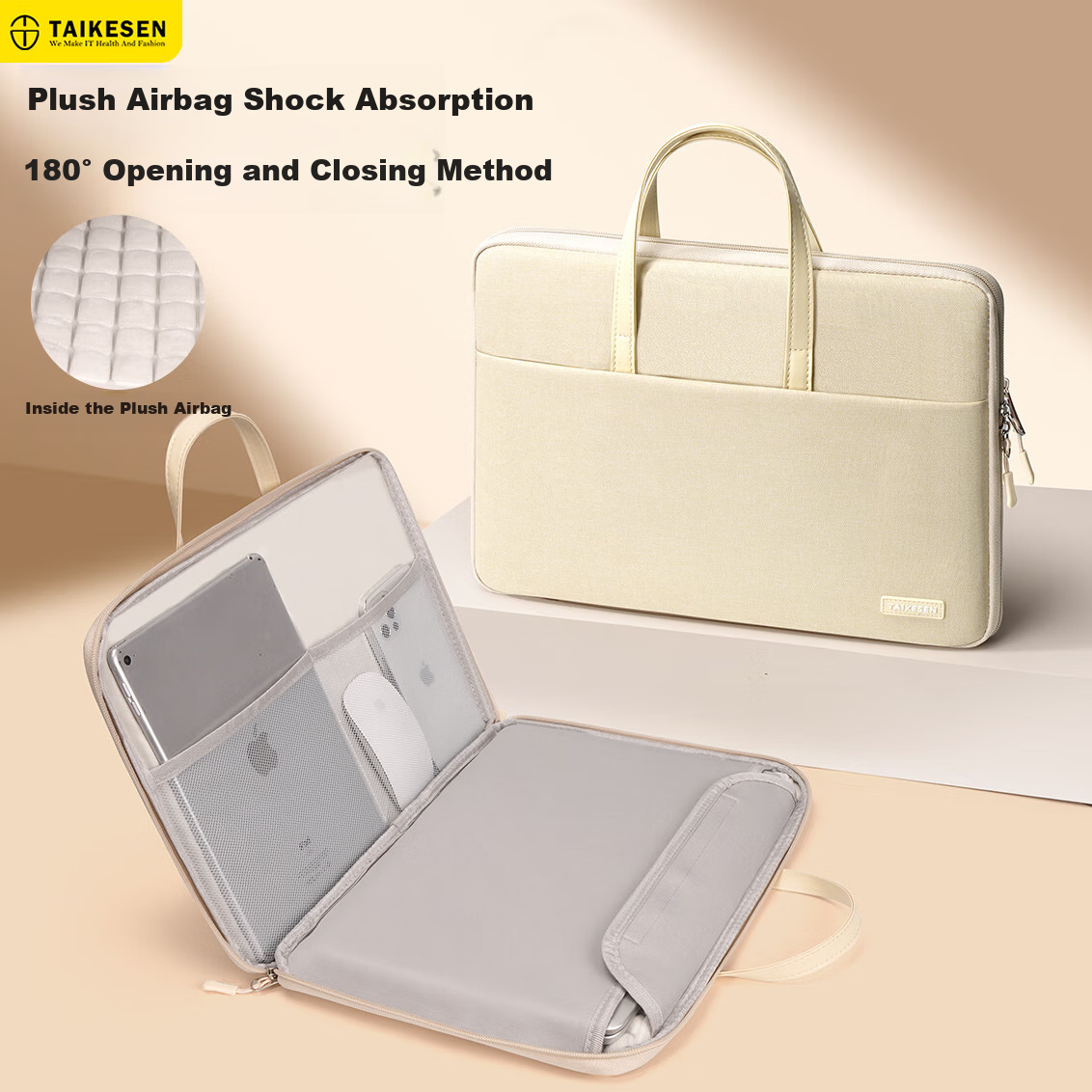 Taikesen Laptop Bag 15.6 Inch, Compatible with Apple, Huawei, Lenovo Xiaoxin, Protective Sleeve, Briefcase