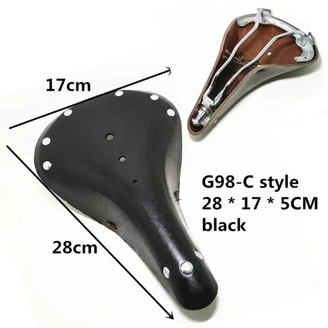 Ретро велоседло черное G98-C style 28x17x5см