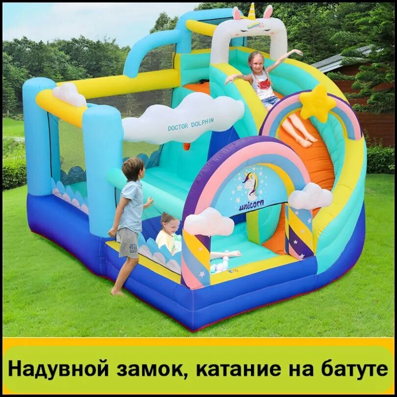 Батут "Замок Единорога", надувной, для детей, 320x329x235 см — фото 1