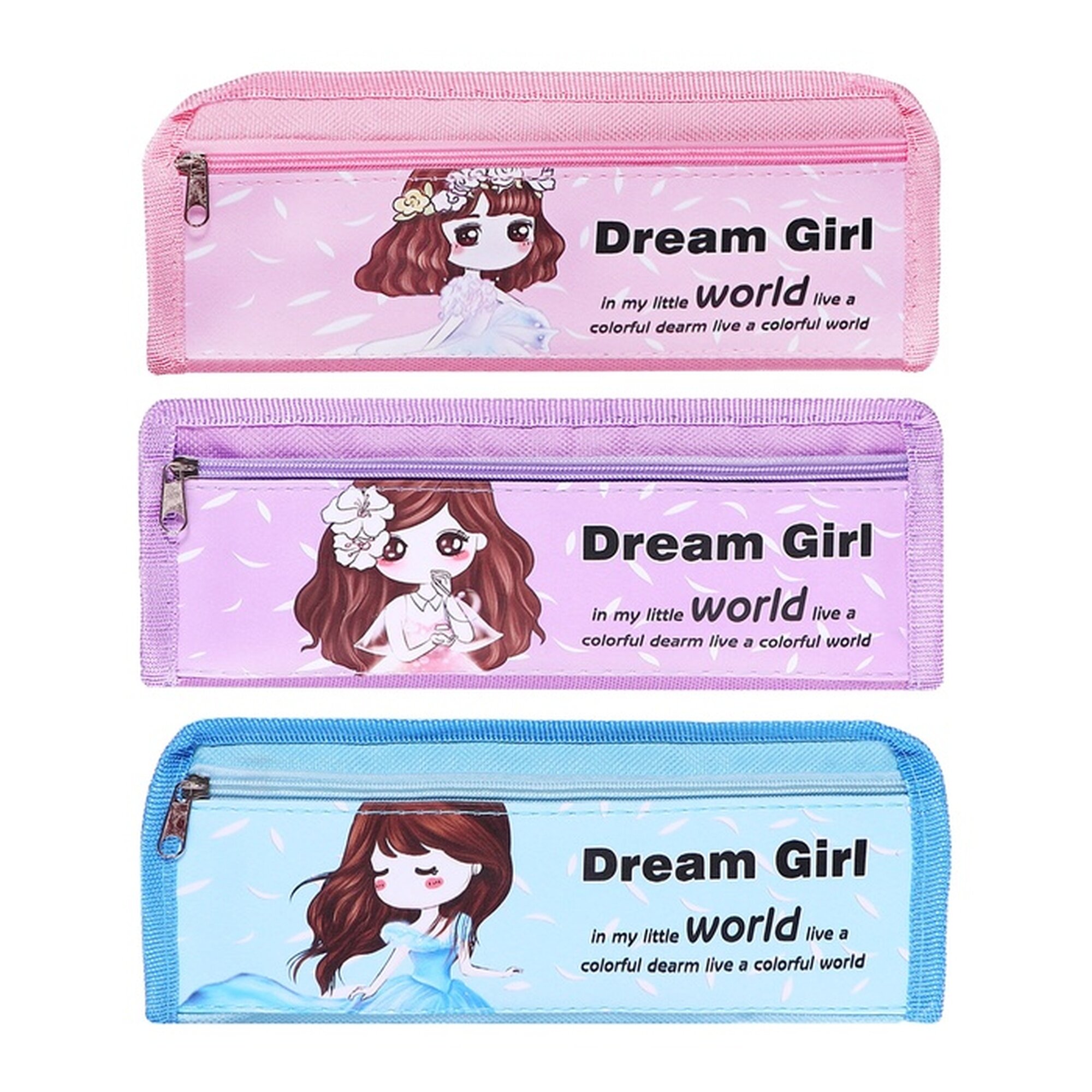 Пенал школьный Сима-ленд "Аниме", на молнии, с принтом, 2 отделения