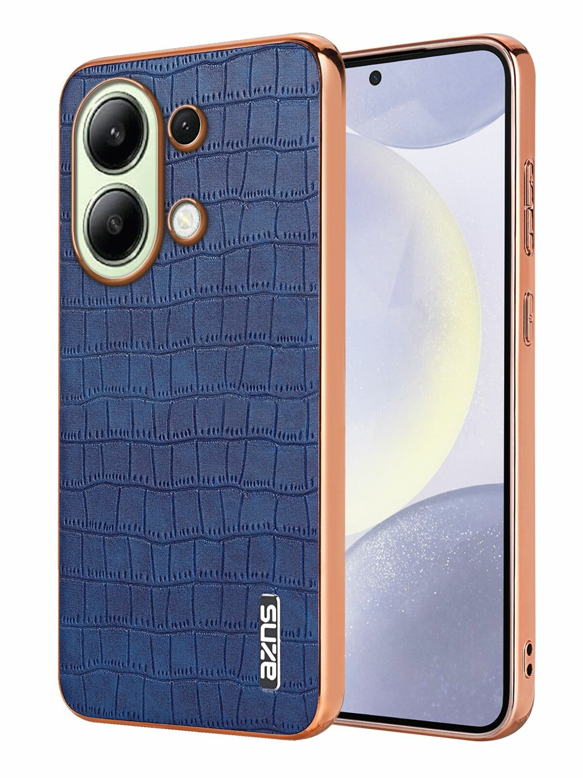 Модный кожаный защитный чехол для Xiaomi Redmi Note 13 4G (Редми Ноут 13 4Г), текстура из крокодиловой кожи премиум-класса, устойчив к падениям и долговечен