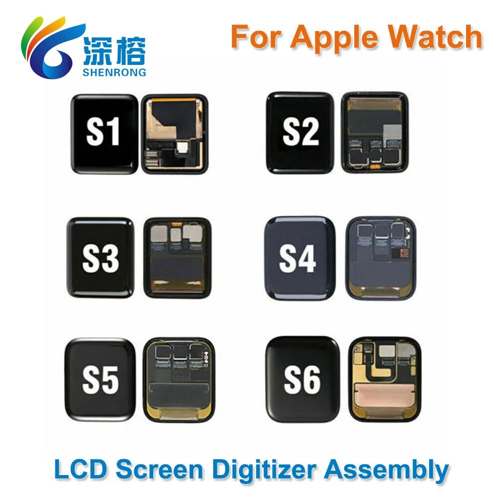Сенсорный экран iWatch для Apple Watch Series 1, 2, 3, 4, 5, 6, 7 8 SE SE2, 38/42/40/44/41/45 мм, дигитайзер ЖК-дисплея в сборе S7 45MM