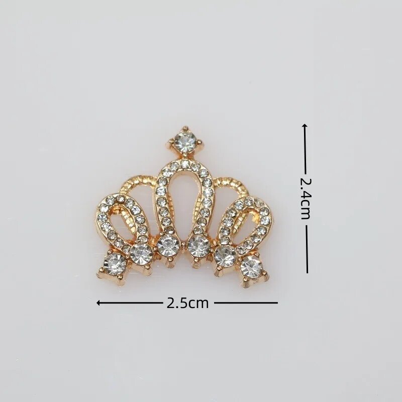 Корона для рукоделия, 10шт, 2.4x2.5см, золотистый