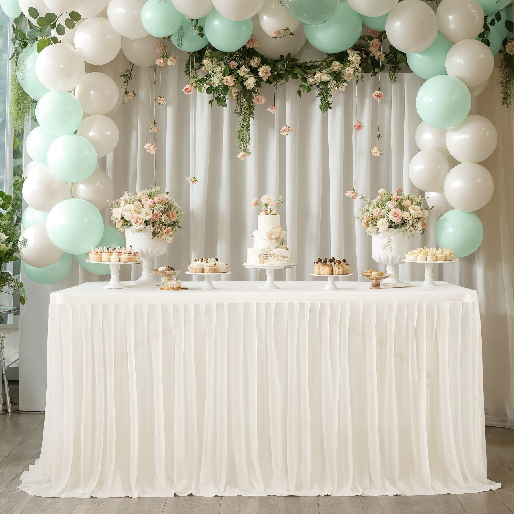 Свадебный тюль для стола - жемчужная марля, декоративная скатерть текстиль на день рождения, банкет,77,1, текстиль, для гостей, для болельщиков, для стола, для помещения, юбилей