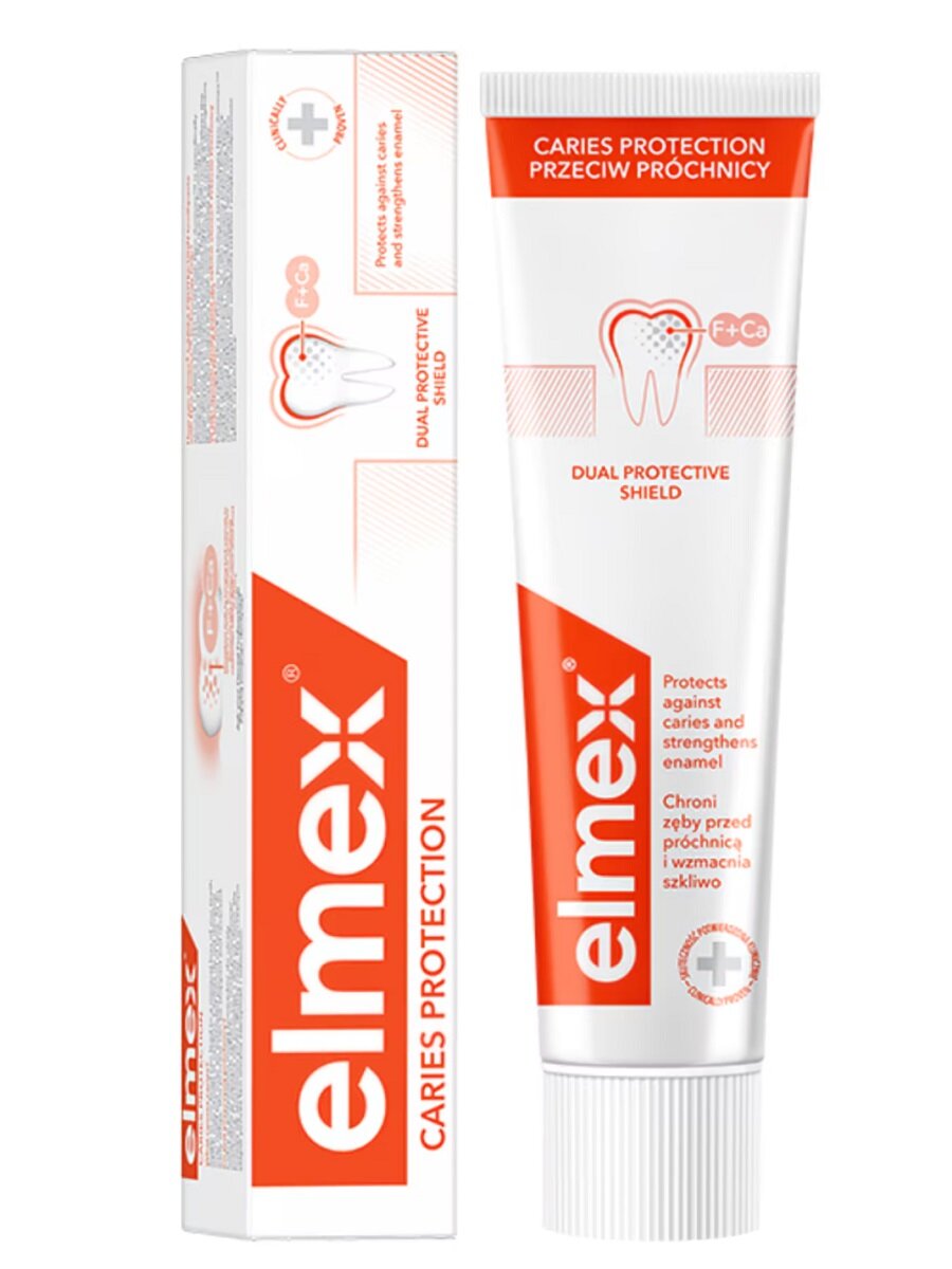 Зубная паста Elmex Caries Protection 75мл (назначение: защита от кариеса/укрепление эмали, фторсодержащая)