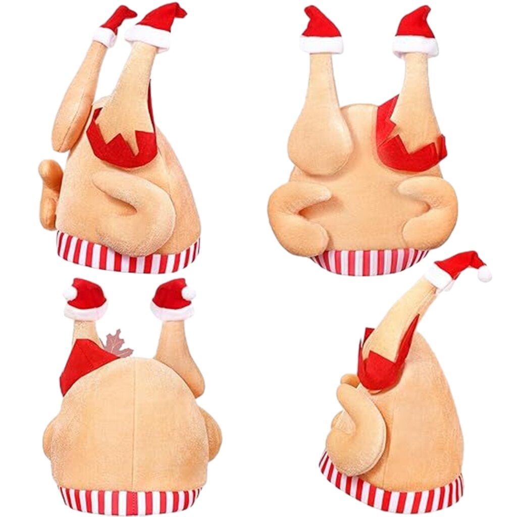 4 Шт Индейка Шляпа Аксессуар для вечеринки Забавная плюшевая шляпа в форме Индейки Шляпа для вечеринки