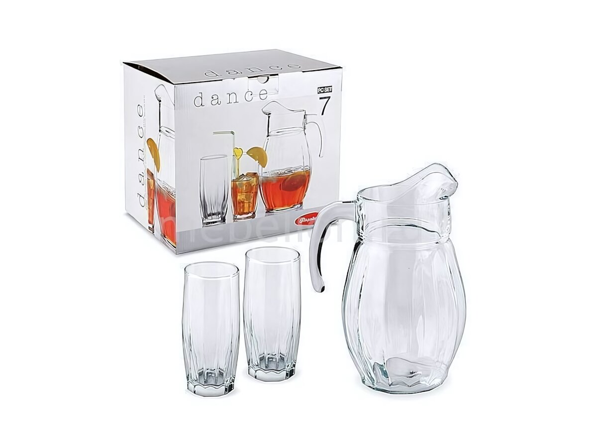 Набор стеклянный 'Dans', 7 предметов, графин 1,6л и 6 стаканов