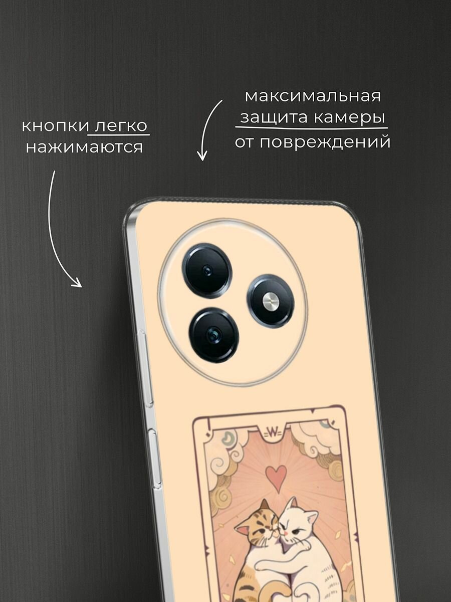 Чехол на Itel S24 / Ител S24 с принтом "The lovers cats 1 - 14 февраля" — фото 1